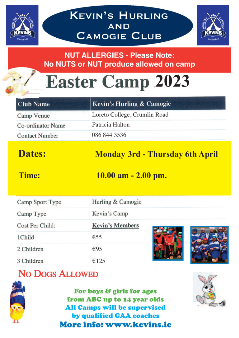 Easter Camp Details - Kevins